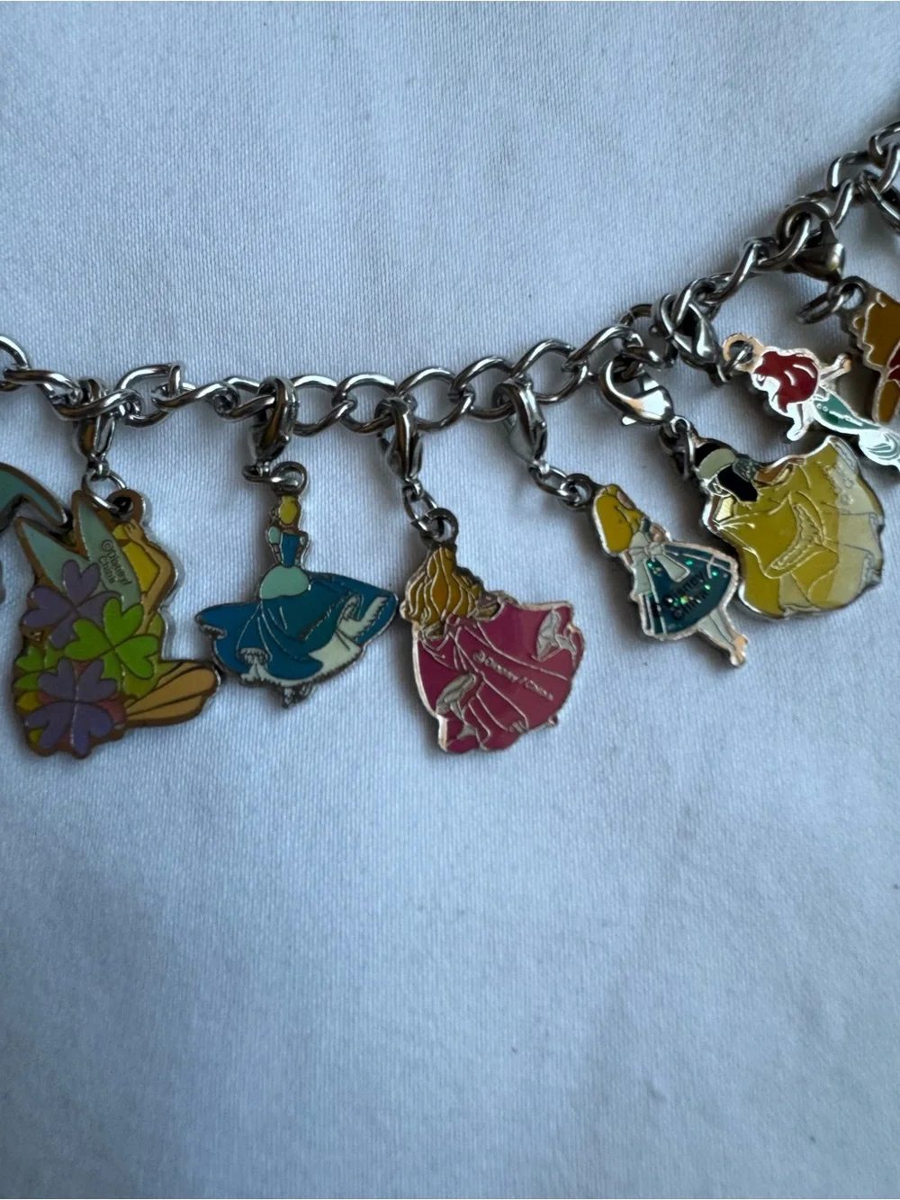 Disney | Jewelry | Disney Charm Bracelet With 5 Charms Princess Mickey ...